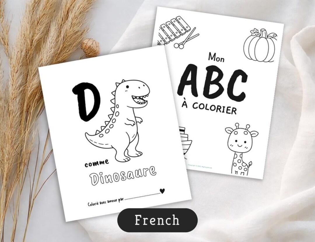 French Alphabet Coloring Pages, Printable ABC Activity Book A–Z for ...