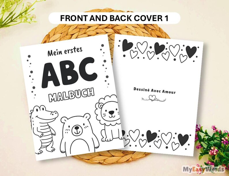 German Animal Alphabet Coloring Book, Baby's First ABC Book, Baby ...