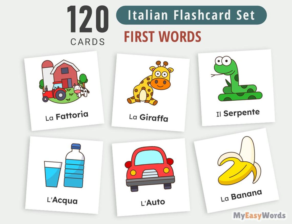 Printable First Italian Words Flashcards , Baby and Toddlers First ...