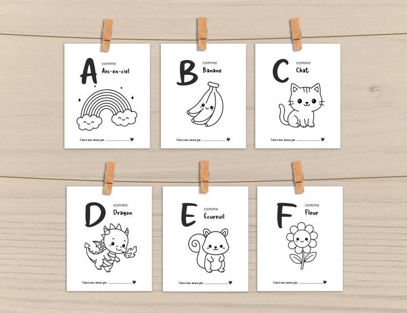 French Alphabet Coloring Book, Printable ABC Activity Pages A–Z for ...