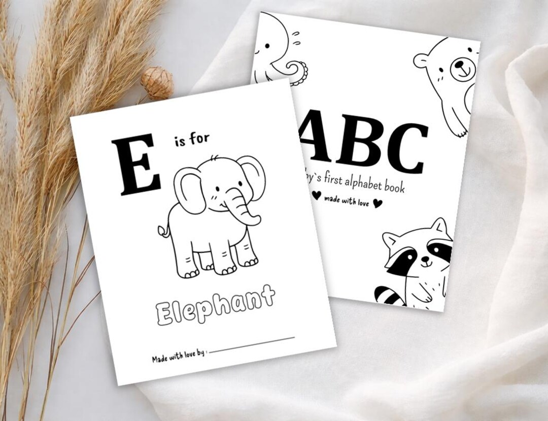 ABC Animal Coloring Book | Baby Shower Game | Keepsake Gift | Baby's ...