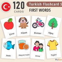 Learn Turkish Colours. Printable Flashcards in English and Turkish ...