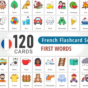 Printable French First Words Flashcards , Baby and Toddlers First ...