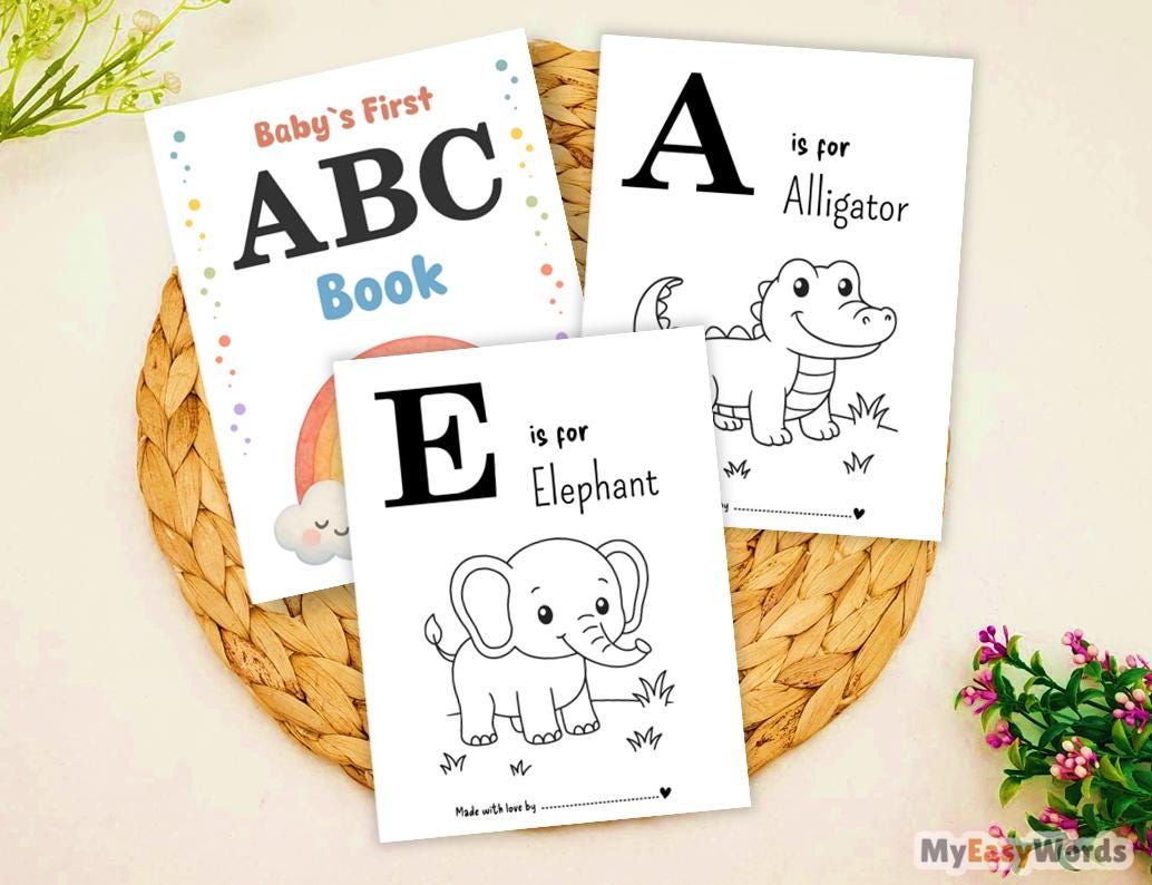 Animal Alphabet Coloring Book: English ABC Printable (PDF Download, 8 ...