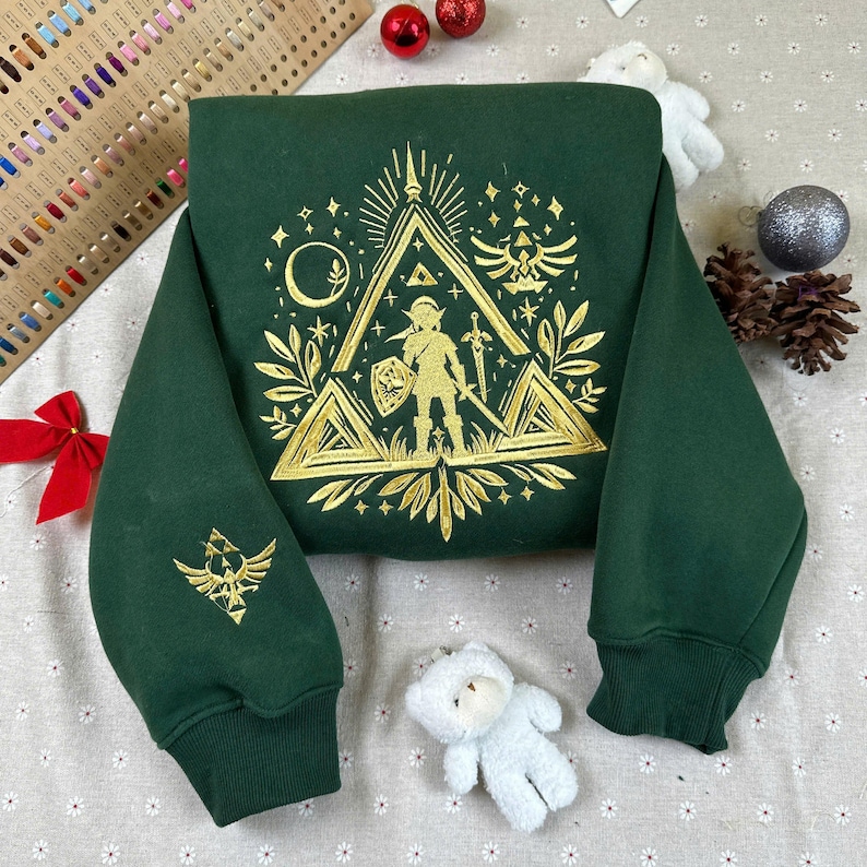 Zelda Embroidered Sweatshirt • Hylian Crest Hoodie • Tears of the ...