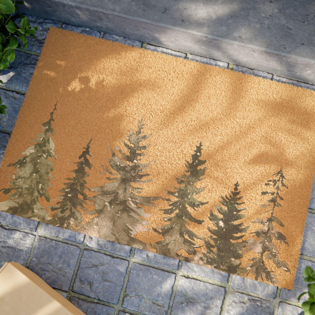 Coconut Fibre Doormat Forest Trees Eco Friendly Natural Entrance Mat ...
