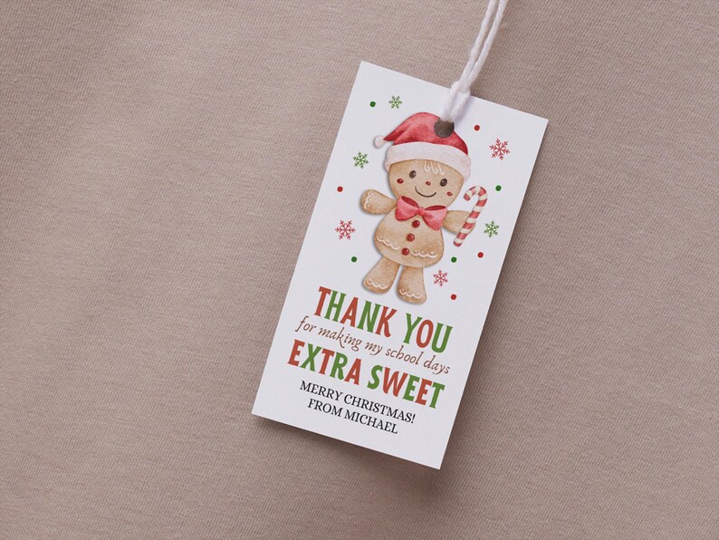 Editable Teacher Christmas Gift Tag: Printable Principal Holiday Thank ...