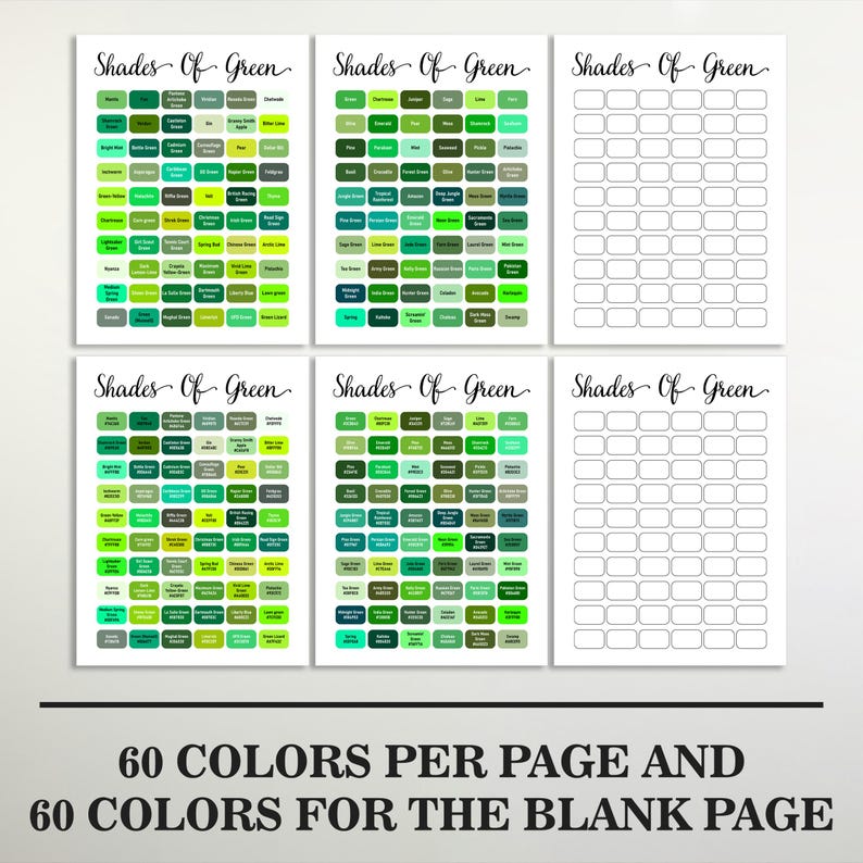 120 Color Names and Shades, Green Color Hex Name PNG, Shades of Green ...