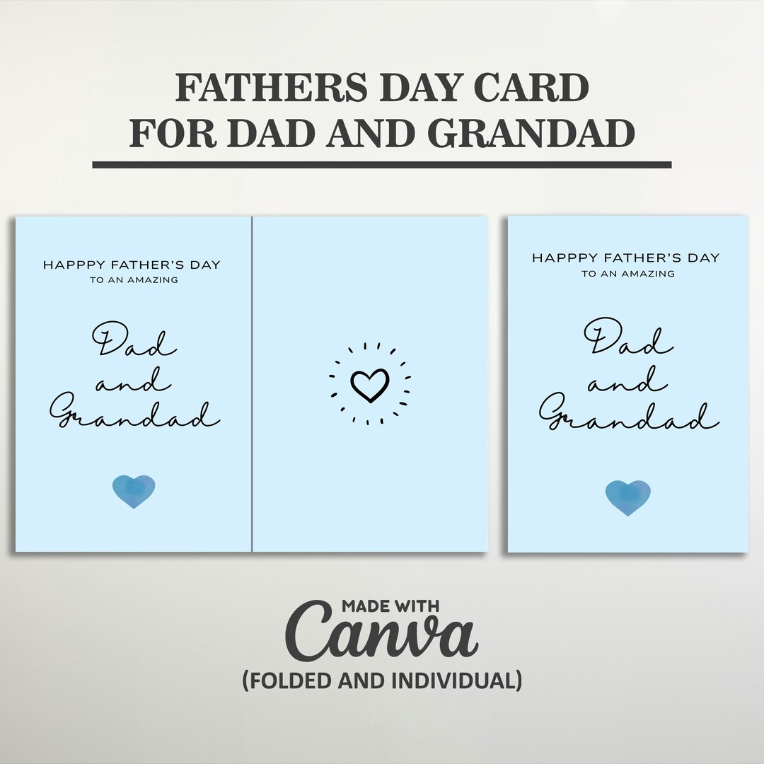 Editable Father's Day Card for Dad & Grandad: Printable Canva Template ...