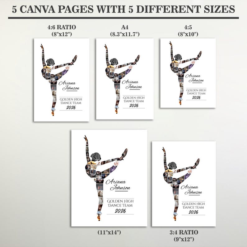 Contemporary Dance Photo Collage, Personalized Ballet Dancer Senior ...