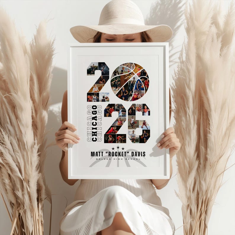 Senior 2026 Basketball Photo Collage Template, Basketball Picture, 2026 ...