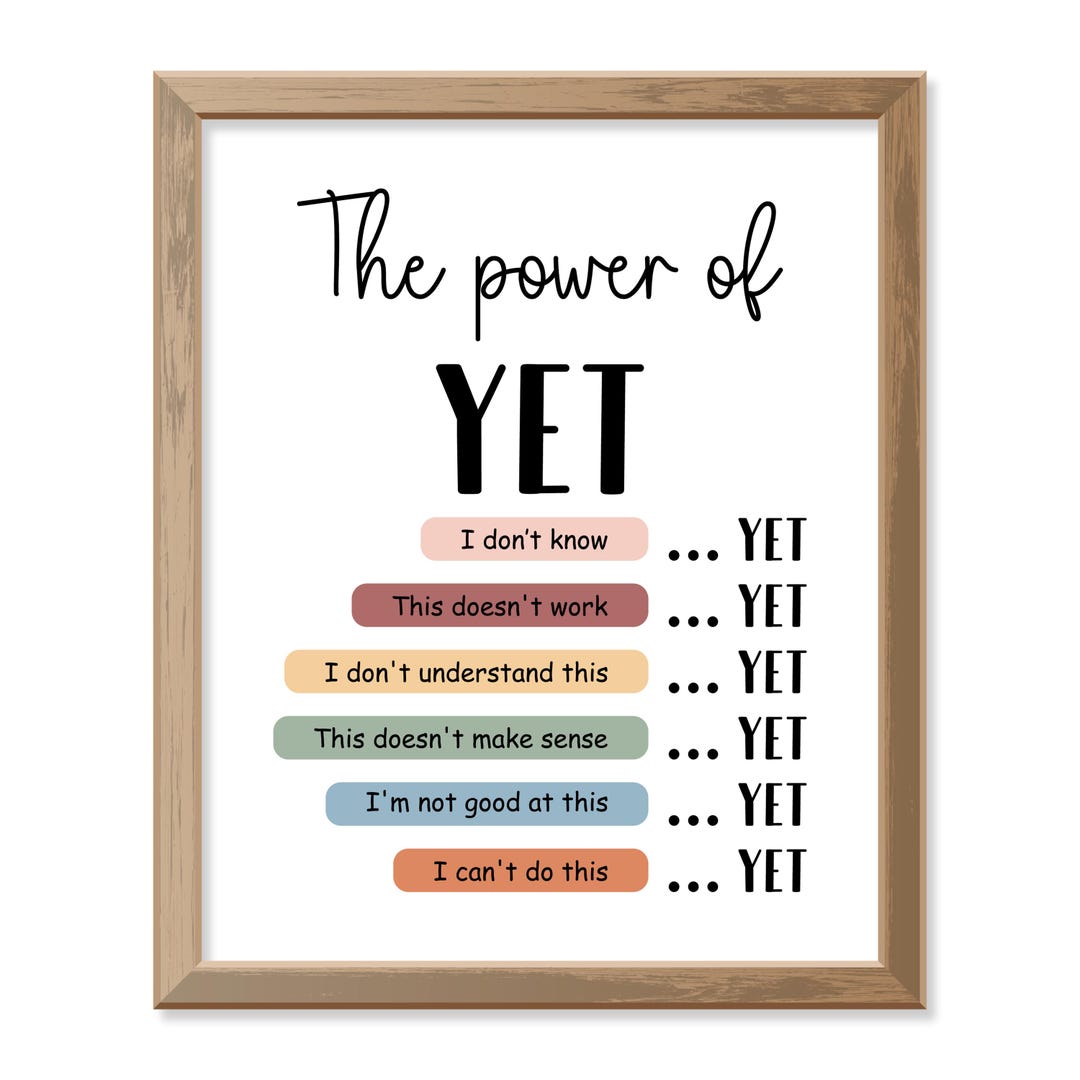 The Power of yet Poster Therapy Office Decor DBT Poster Boho Classroom ...