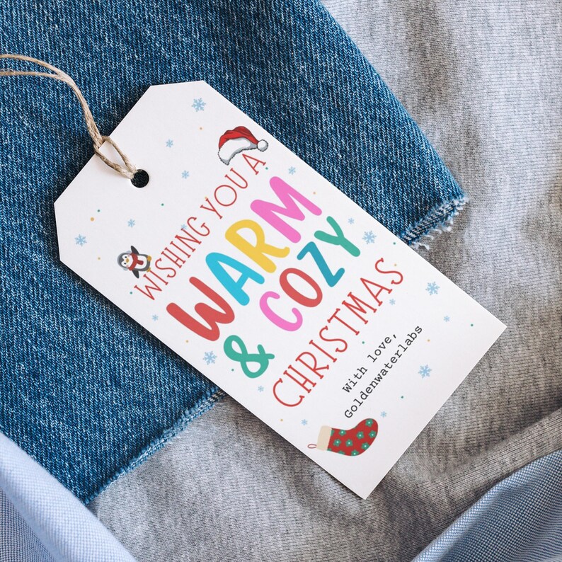 Wishing You a Warm and Cozy Christmas Gift Tag Printable, Fuzzy Socks ...