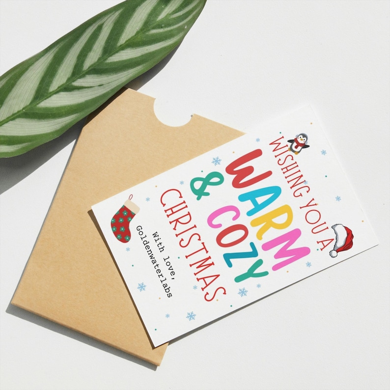 Wishing You a Warm and Cozy Christmas Gift Tag Printable, Fuzzy Socks ...