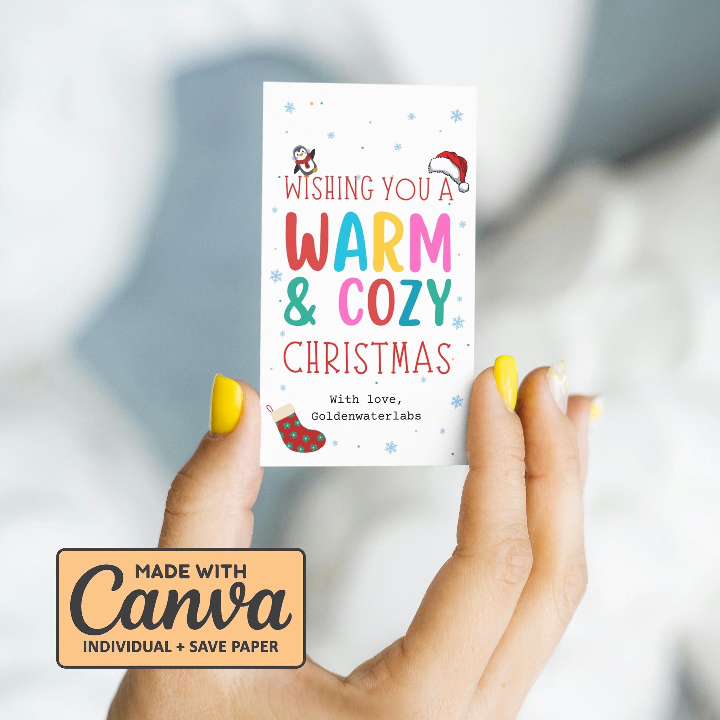 Wishing You a Warm and Cozy Christmas Gift Tag Printable, Fuzzy Socks ...