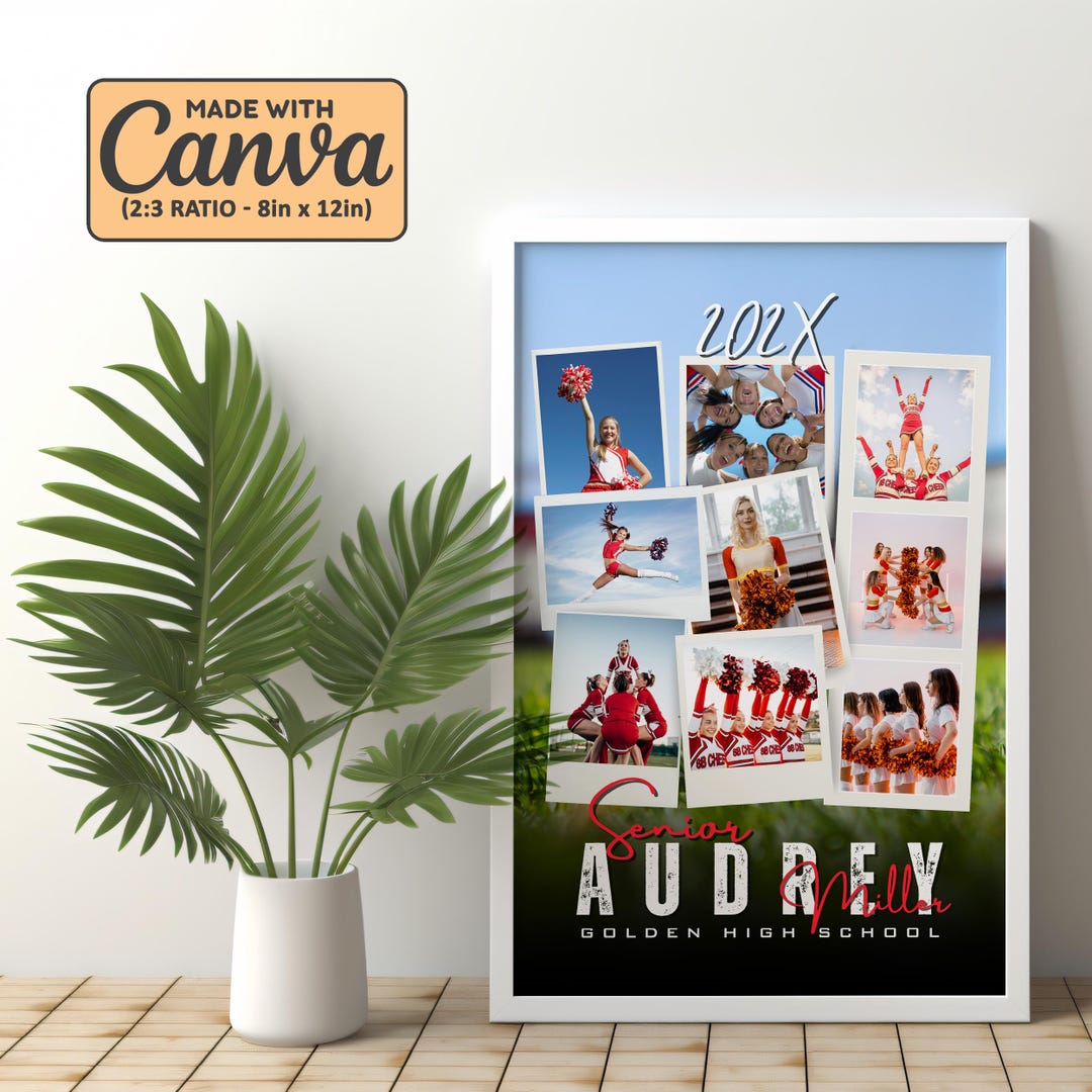 Cheer Senior Night Poster Photo Collage, Senior Night Gift Ideas ...