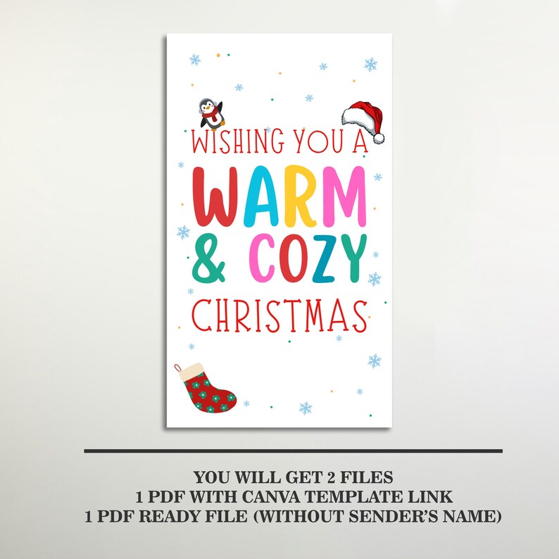 Wishing You a Warm and Cozy Christmas Gift Tag Printable, Fuzzy Socks ...