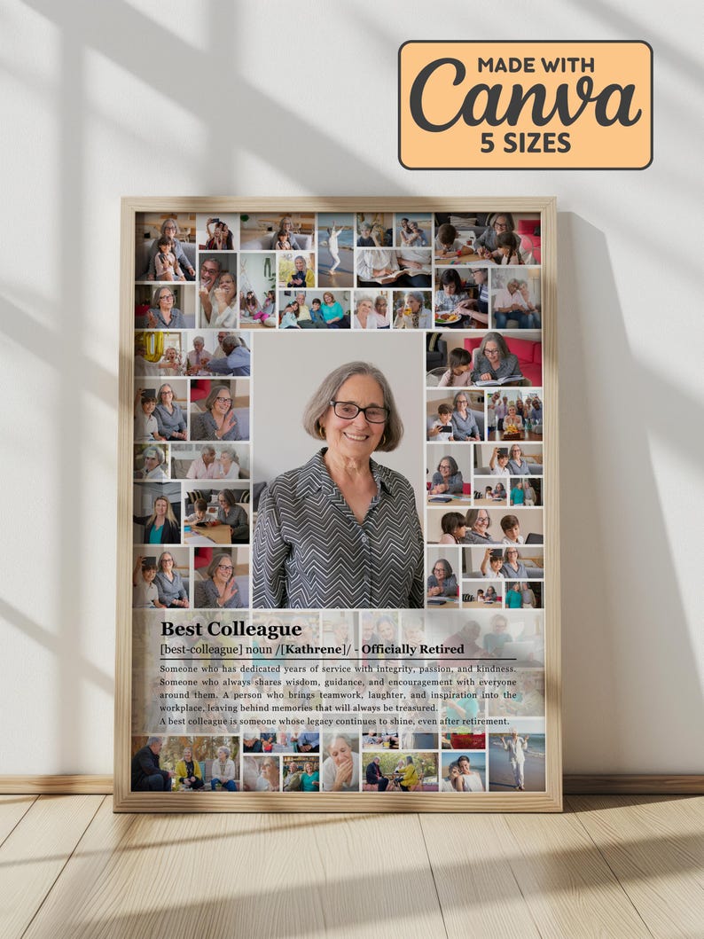 Farewell Photo Collage Canva Frame Template,customizable Goodbye Memory ...