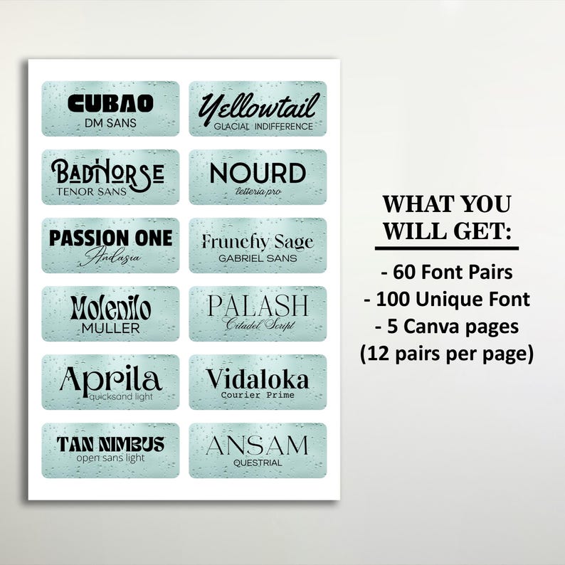 Canva Font Pairing Guide Ultimate Cheat Sheet for Typography ...