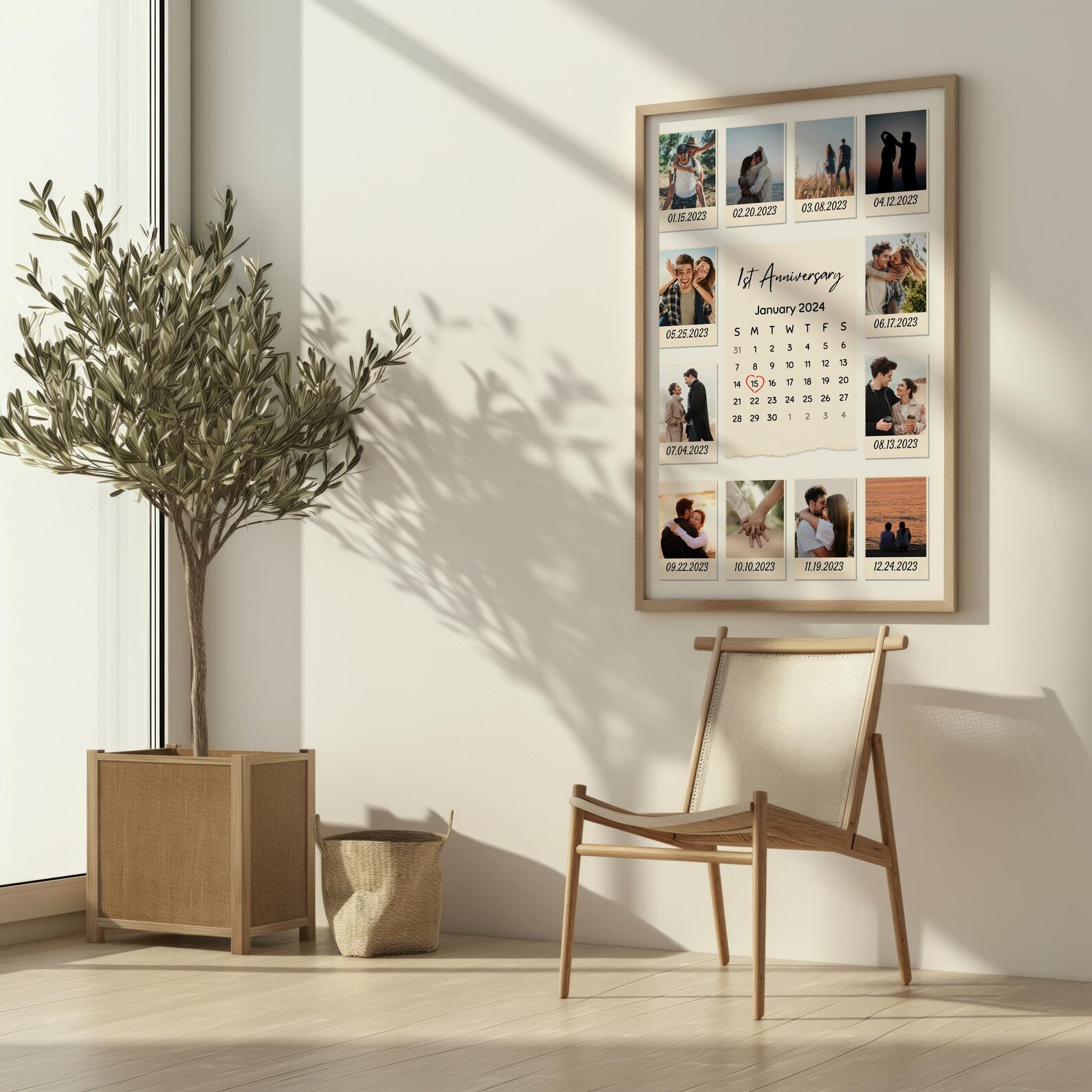Custom Polaroid Frame Anniversary Template | 1 Year Anniversary Gift ...