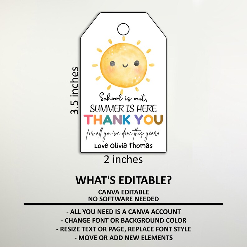 Editable Teacher Appreciation Week Gift Tags Thank You Teacher Gift Tag ...