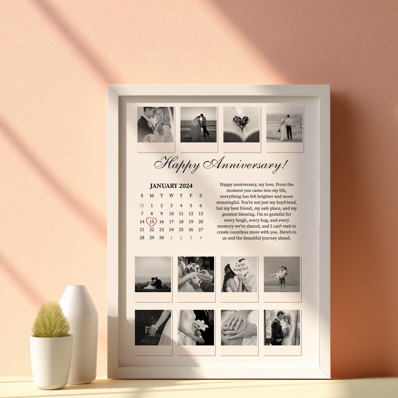 Custom Polaroid Photo Collage Template, First Wedding Anniversary Gift ...