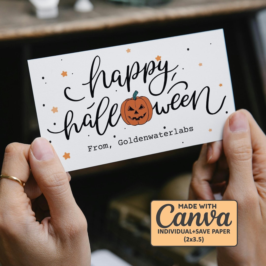 Printable Happy Halloween Gift Tag, Trick or Treat Favor Bag Tag ...