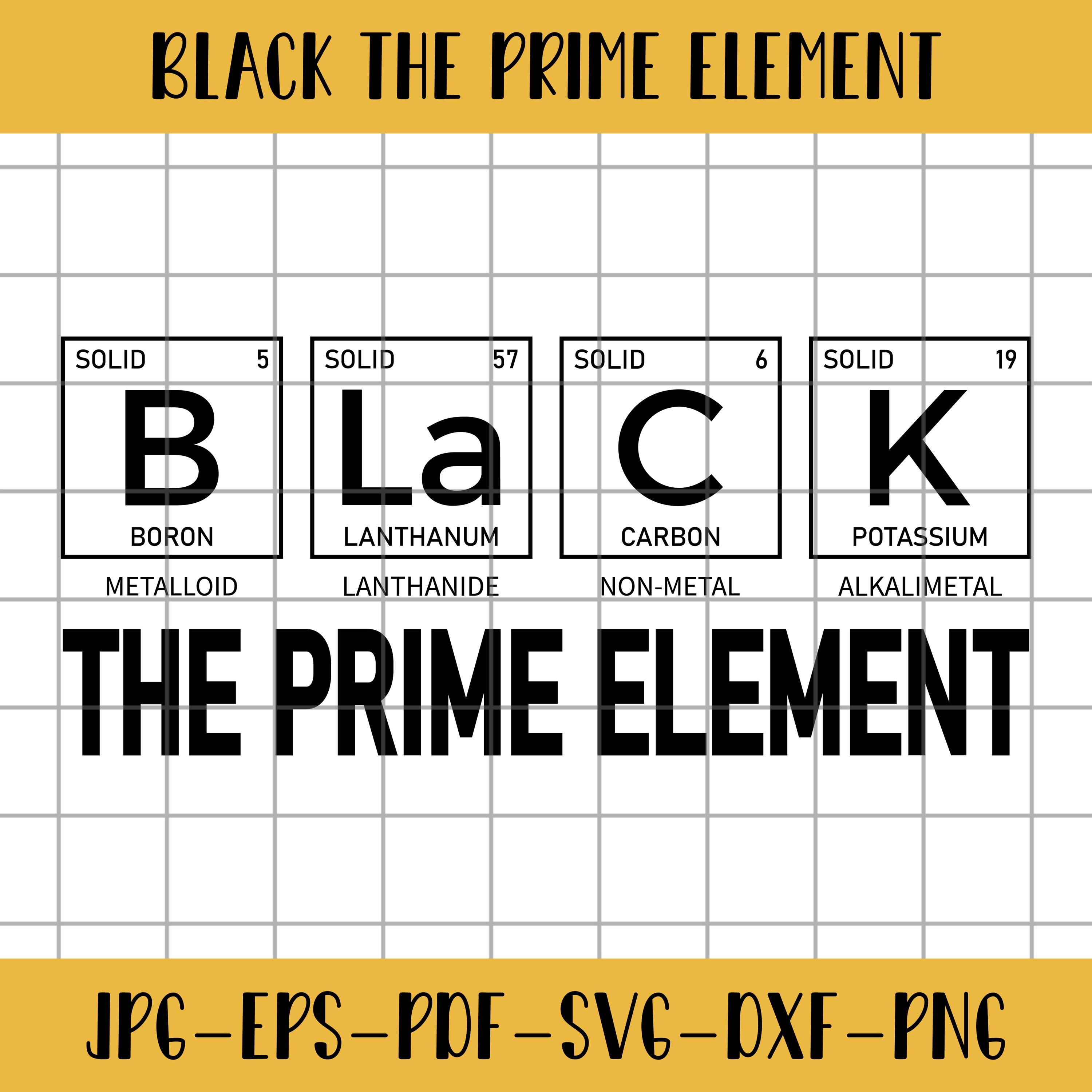 Black Prime Element SVG: Periodic Table Design (digital Download) - Etsy