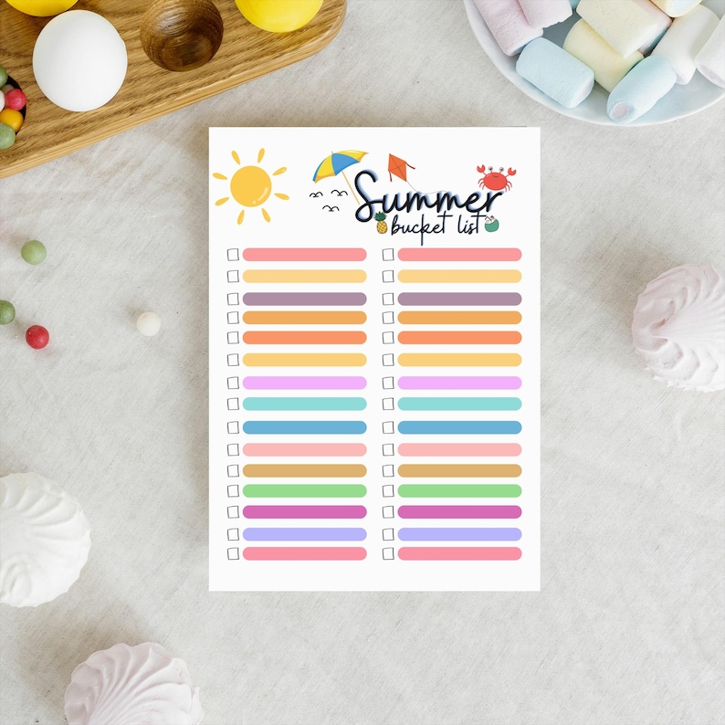 Editable Summer Bucket List Template: Family Fun Planner (canva ...