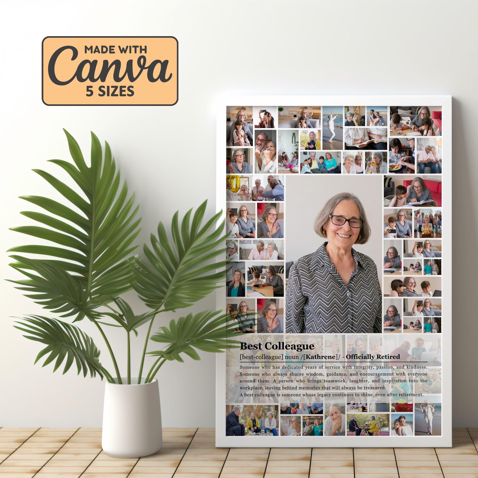 Farewell Photo Collage Canva Frame Template,customizable Goodbye Memory ...