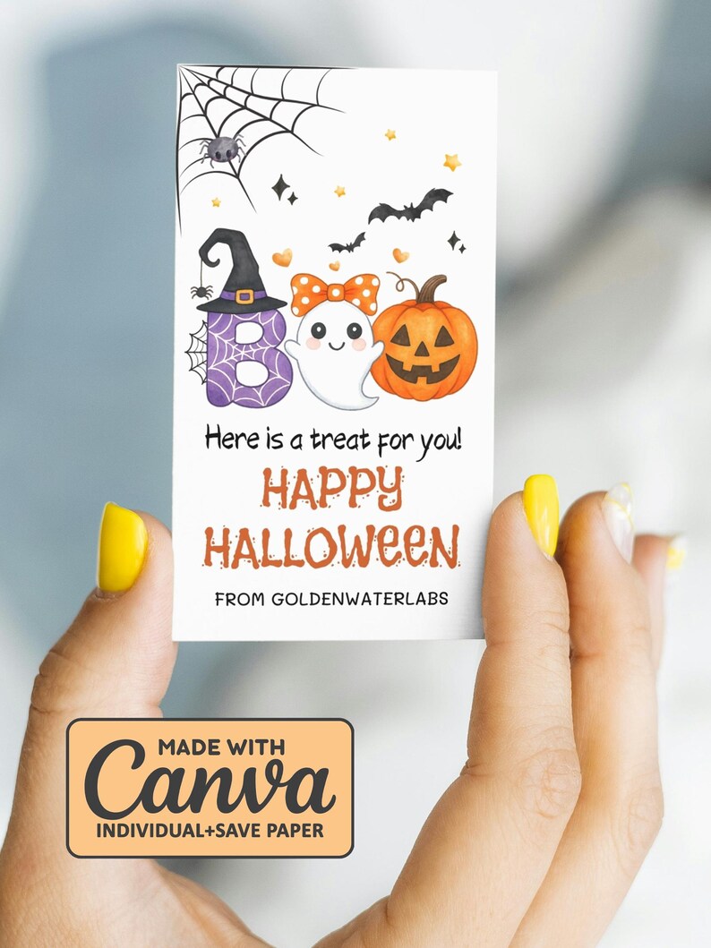 EDITABLE Halloween Gift Tag, Halloween Class Gift Tag, Printable ...