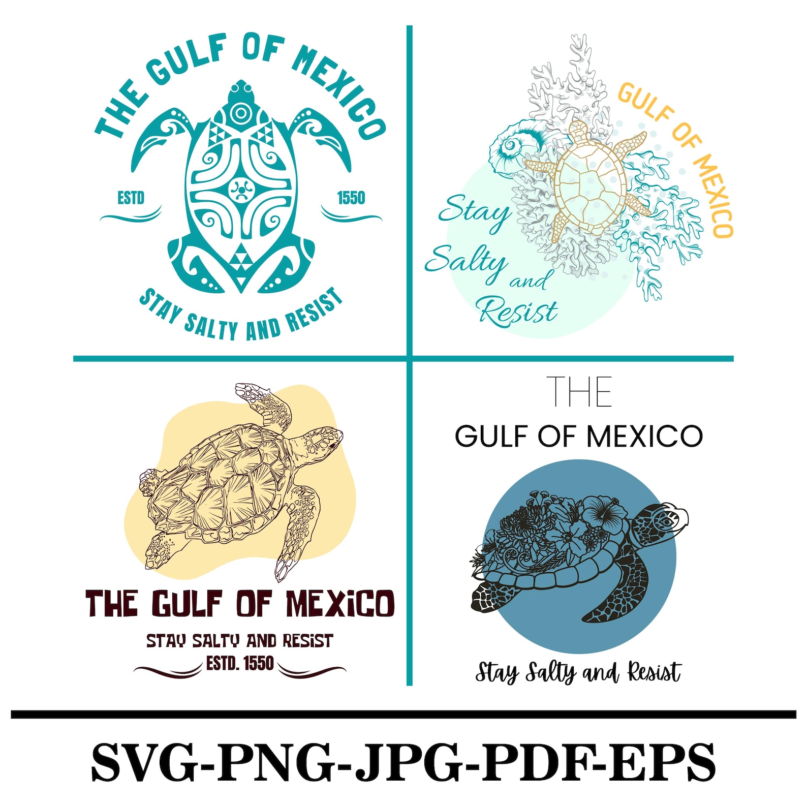 Gulf of Mexico Svg Bundle, Stay Salty and Resist PNG, Mexican Beach Svg ...