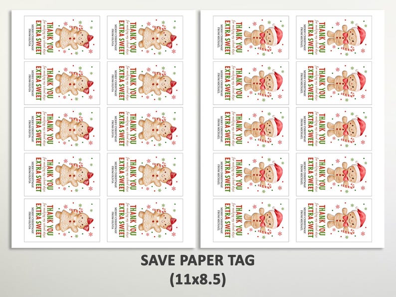 Editable Teacher Christmas Gift Tag: Printable Principal Holiday Thank ...