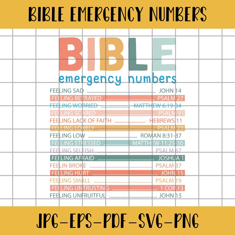 Bible Emergency Numbers Svg Png, Bible SVG, Christian SVG, God Faith ...