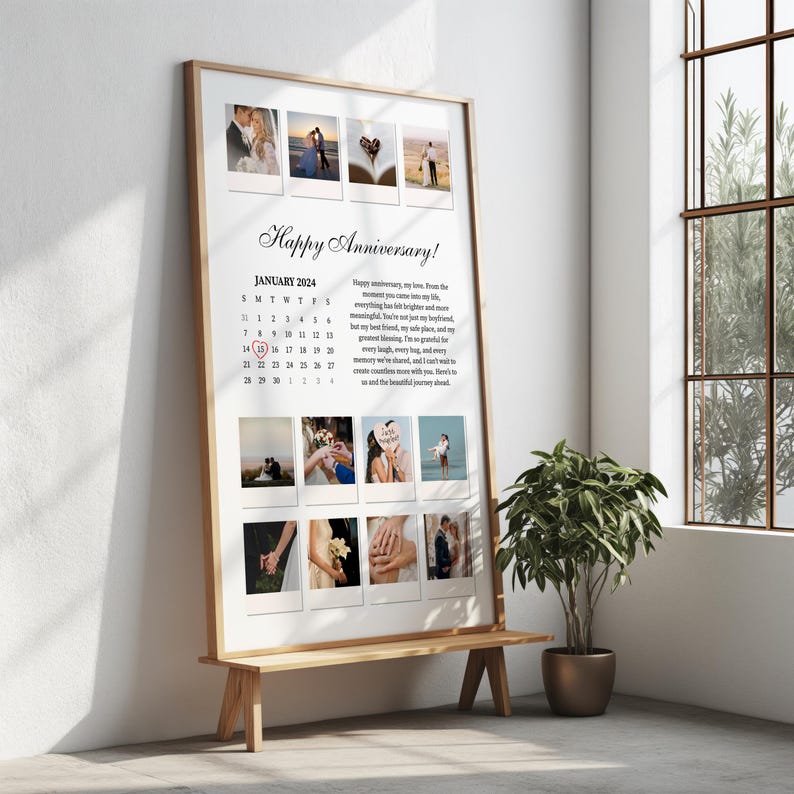 Custom Polaroid Photo Collage Template, First Wedding Anniversary Gift ...