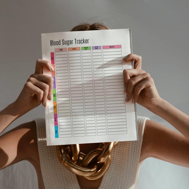 Blood Sugar Log Editable Template Printable Blood Glucose Tracker ...