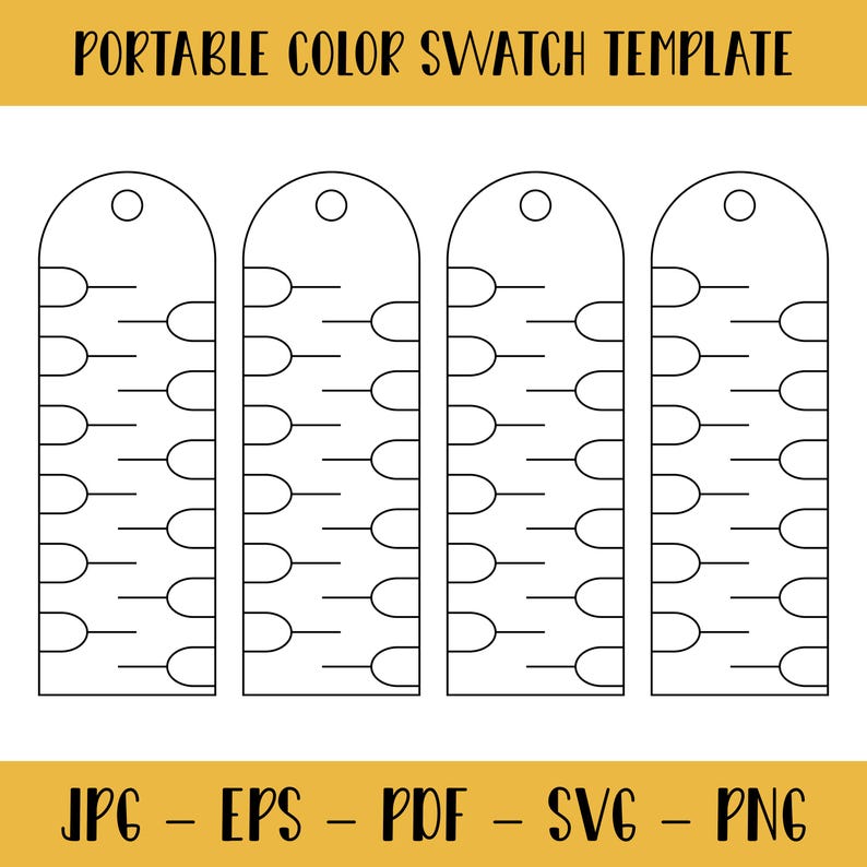 Personalized Color Palette, Editable Blank Swatch Template, DIY Single ...