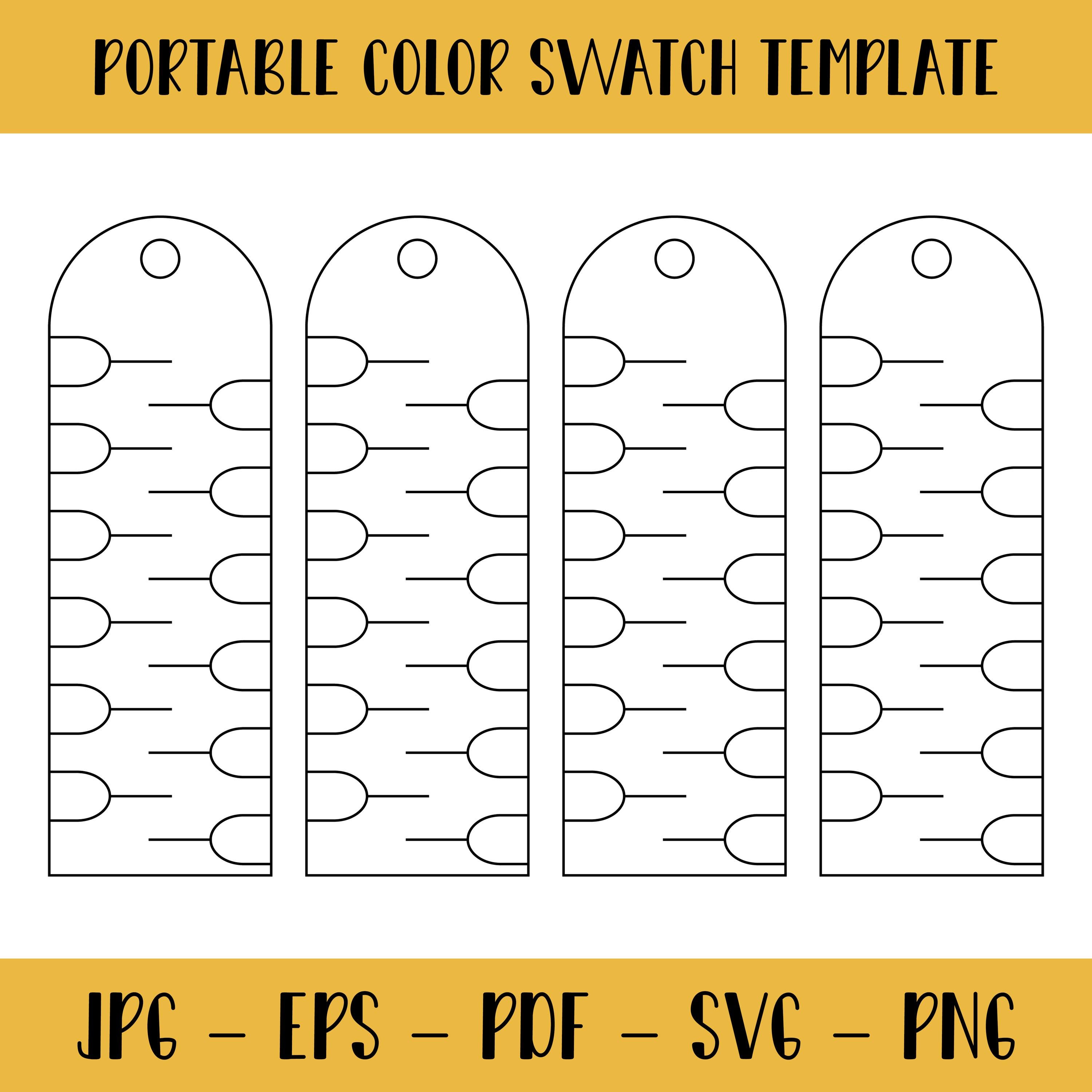 Personalized Color Palette, Editable Blank Swatch Template, DIY Single ...