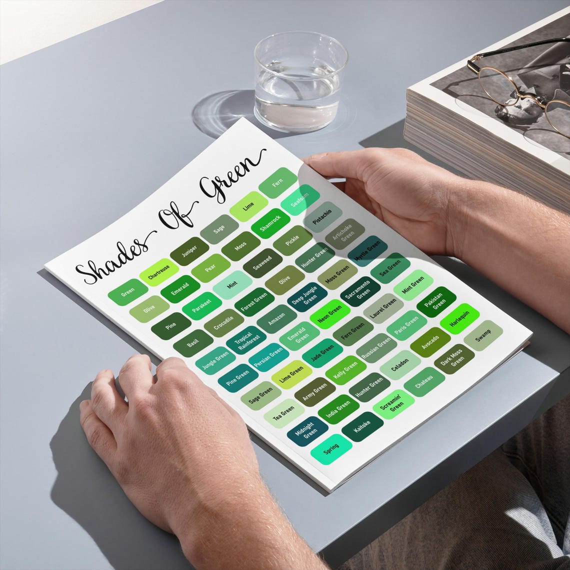 120 Color Names and Shades, Green Color Hex Name PNG, Shades of Green ...