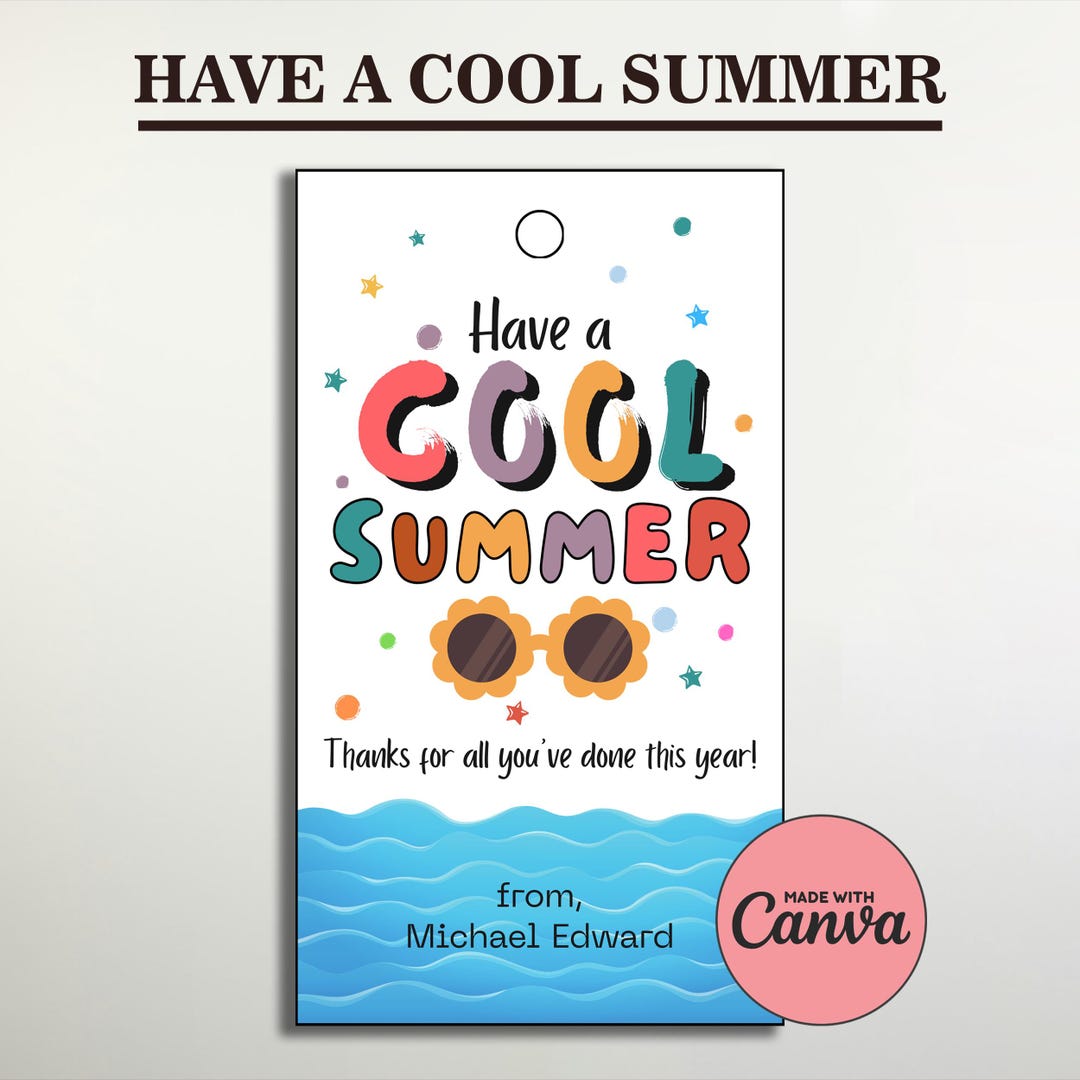 Summer Beach Gift Tag, Thank You Teacher (printable Template) - Etsy