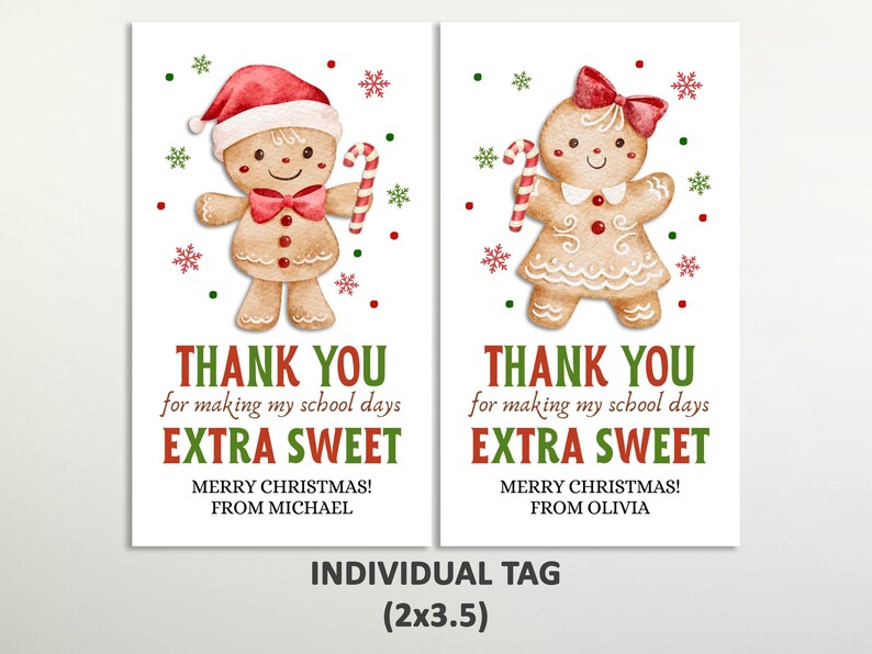 Editable Teacher Christmas Gift Tag: Printable Principal Holiday Thank ...