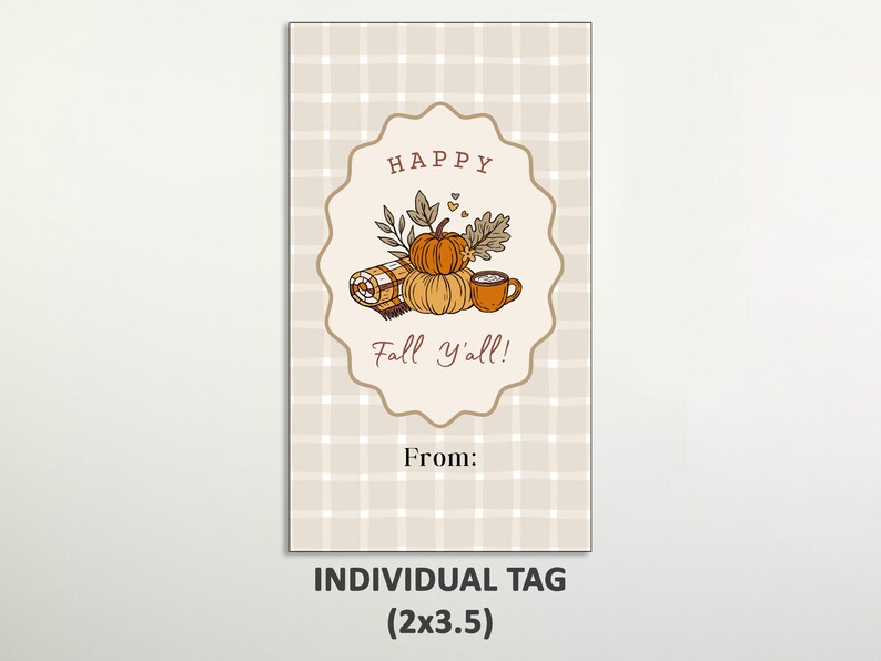Happy Fall Y’all Gift Tag | Printable Autumn Favor Tag | Pumpkin Spice ...