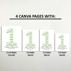 Birthday Number 1 Photo Collage, Birthday Gift, First Birthday Photo ...