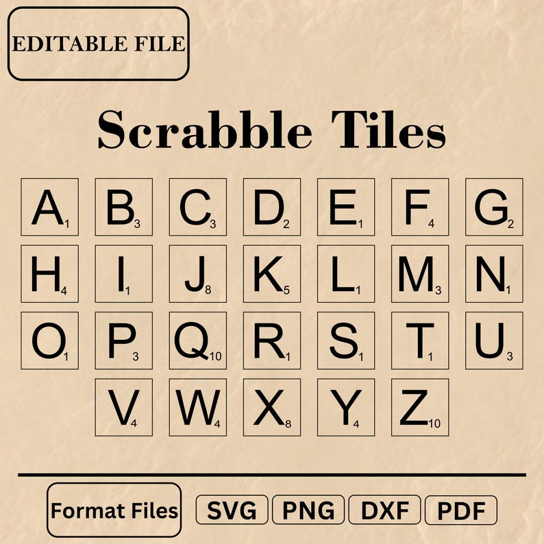 SCRABBLE TILES SVG Files, Scrabble Tiles Svg Files for Cricut, Scrabble ...
