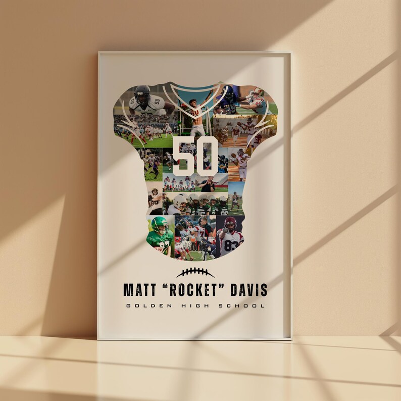 Football Senior Night Gift | Custom Football Jersey Photo Collage ...