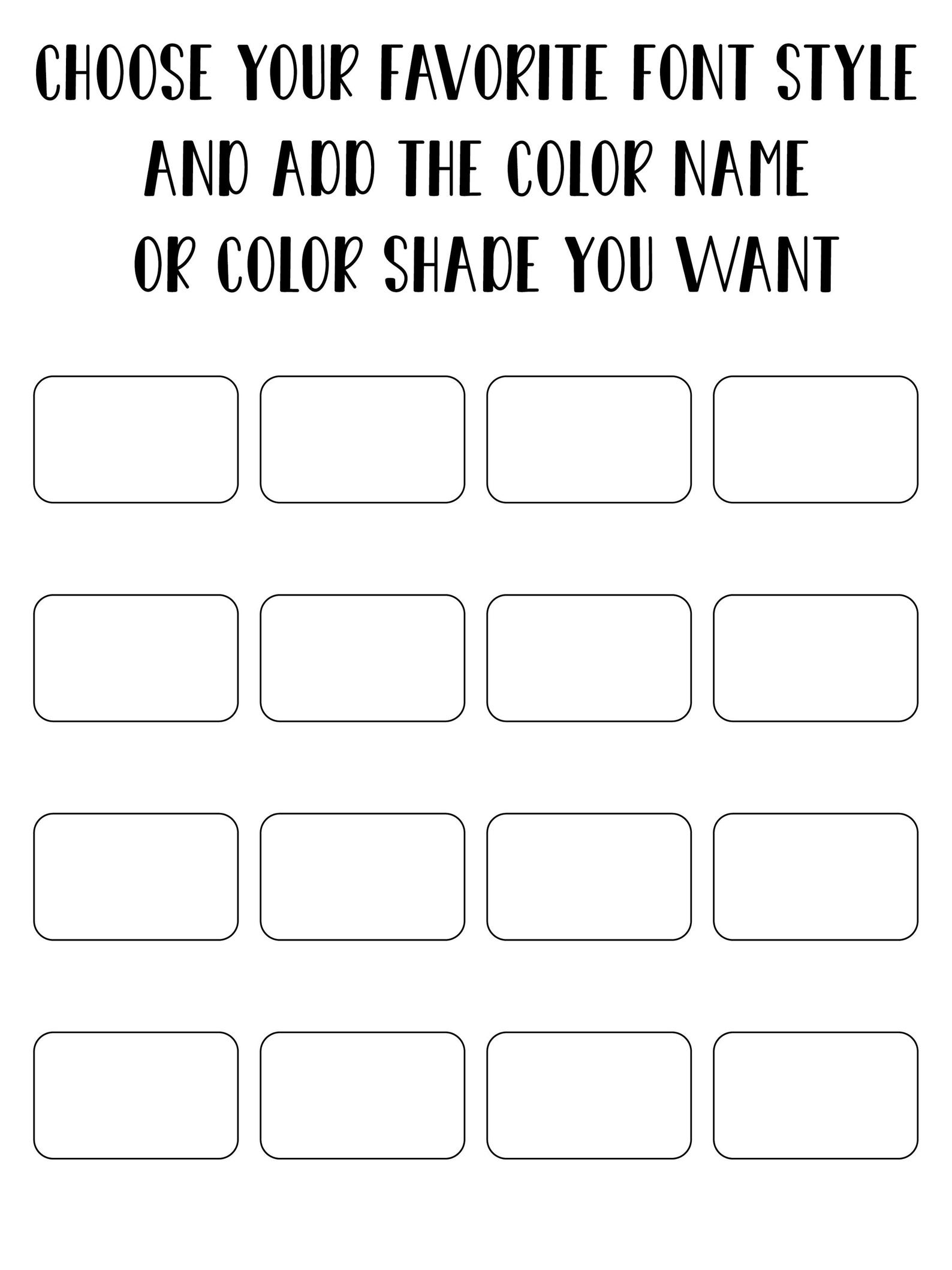 206 Color Names and Shades, Color Chart Name, Color Shade Table, Colour ...