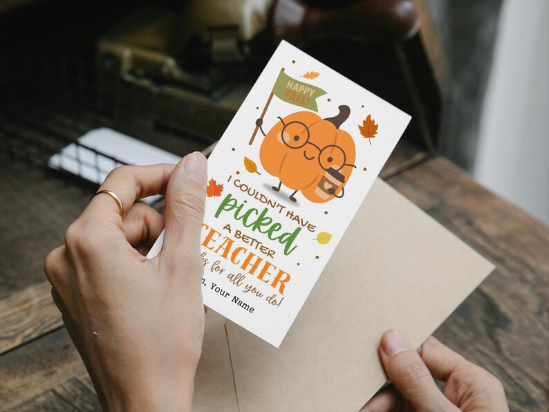 Happy Fall Teacher Gift Tag Printable Digital Download Pumpkin I Couldn ...