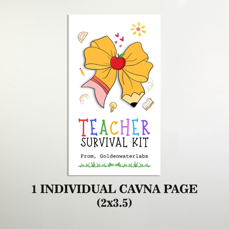 EDITABLE Teacher Survival Kit, First Day of School Gift Tag, Back to ...