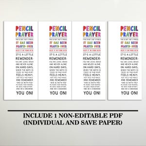 Christian Pencil Prayer Card Printable for Students and Teachers for ...