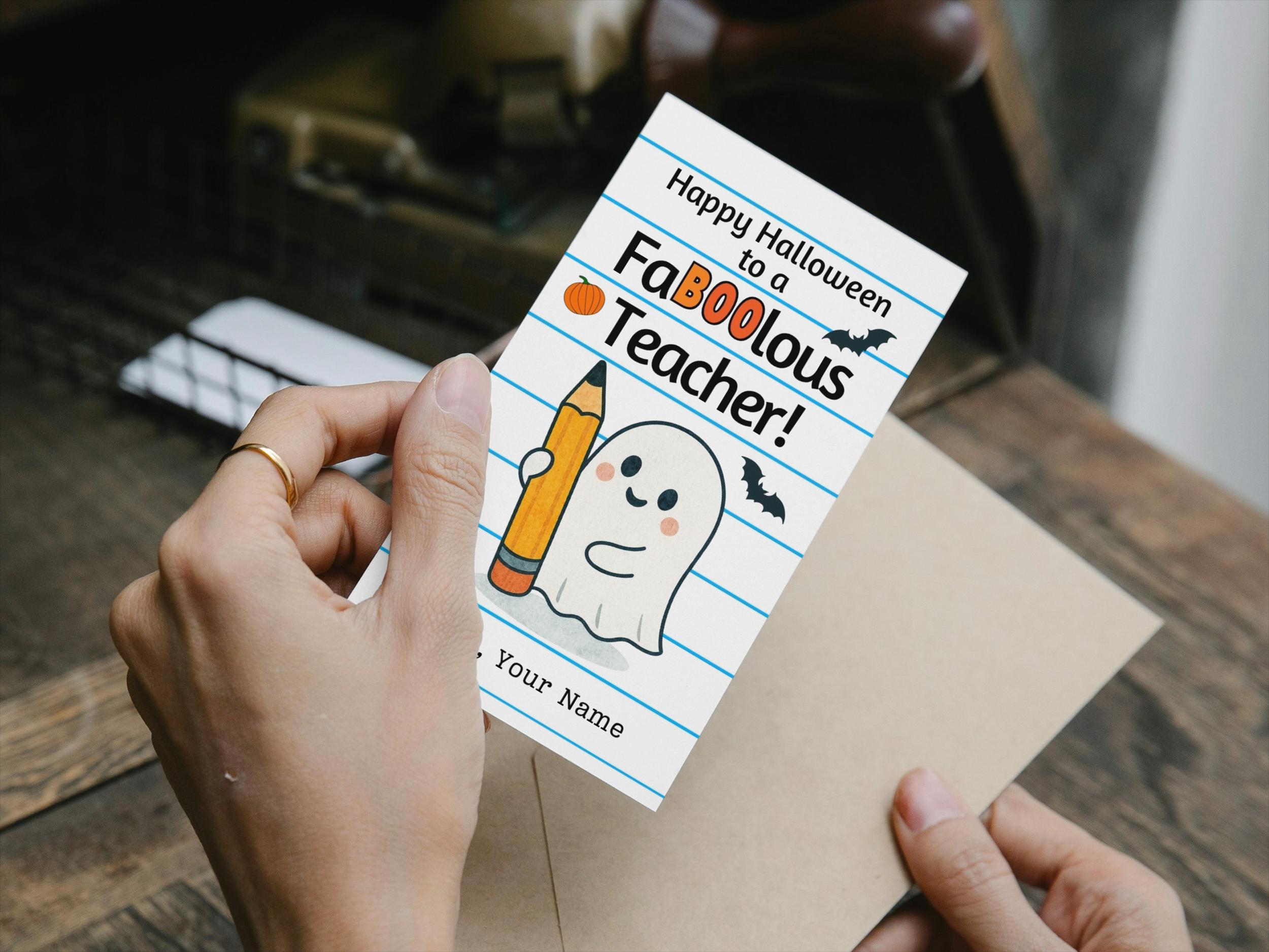 Faboolous Teacher Halloween Gift Tags | Editable Printable Ghost ...